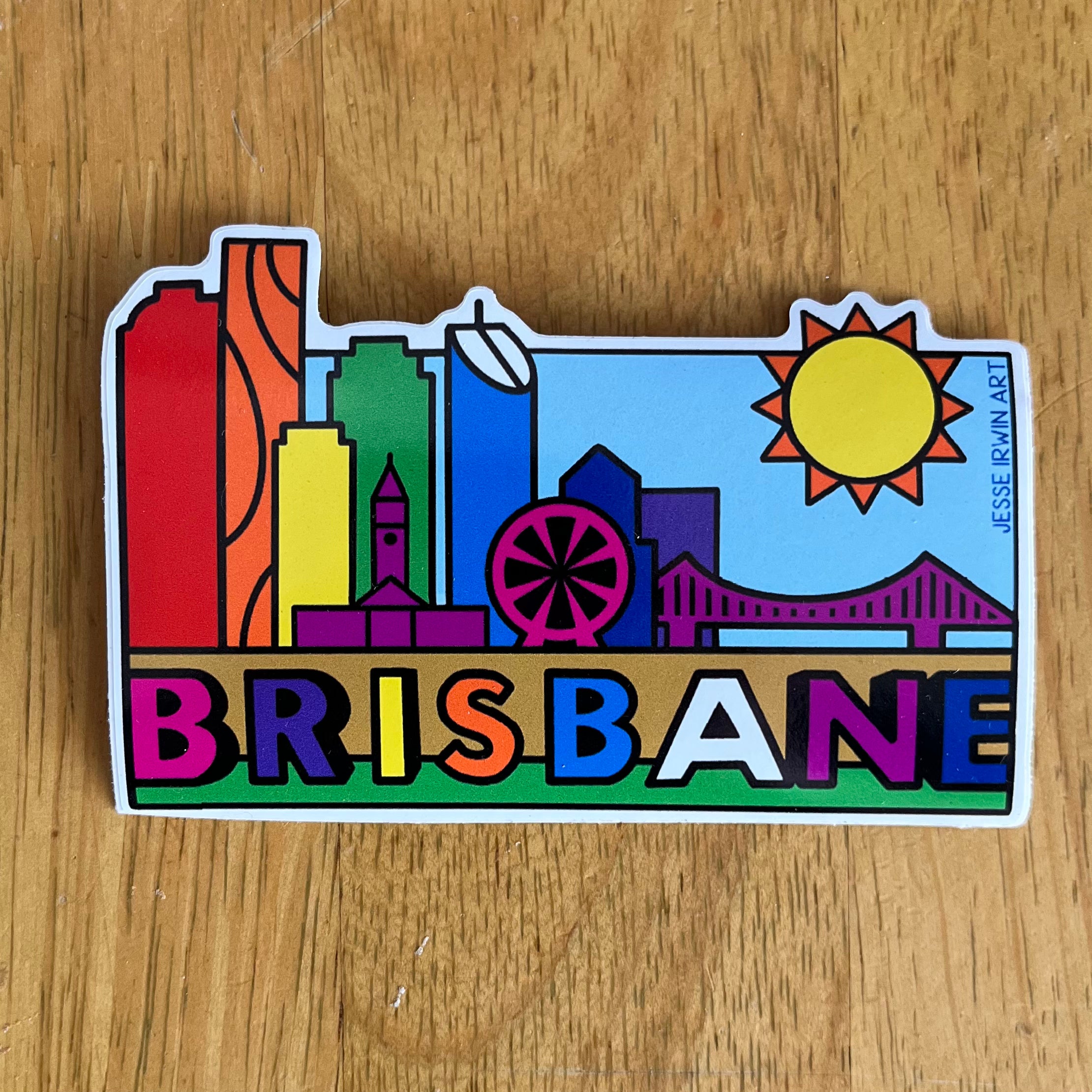 Brisbane Cityscape Sticker – Jesse Irwin Art