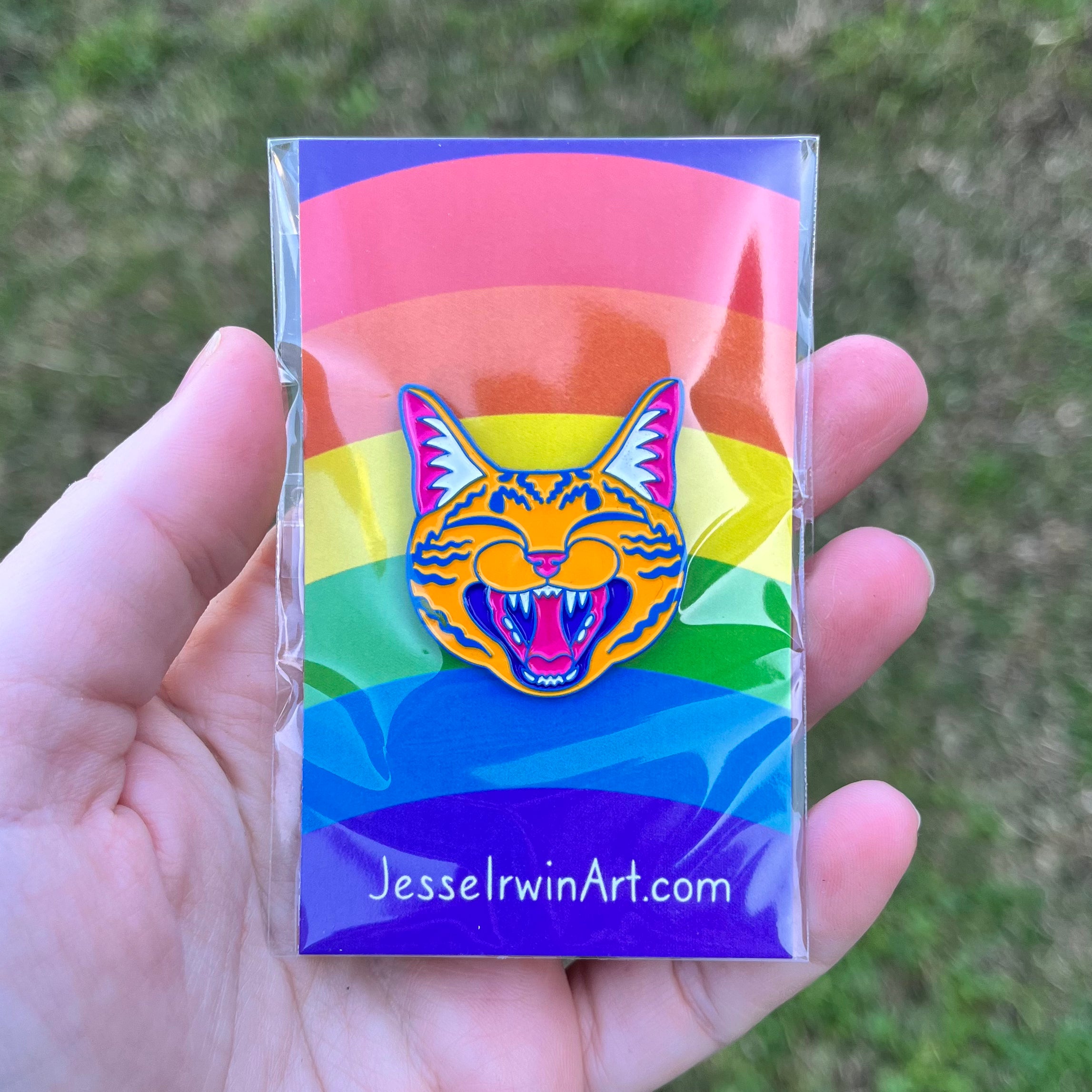 Magnetic Needleminder - Vibrant Cat Face – Jesse Irwin Art