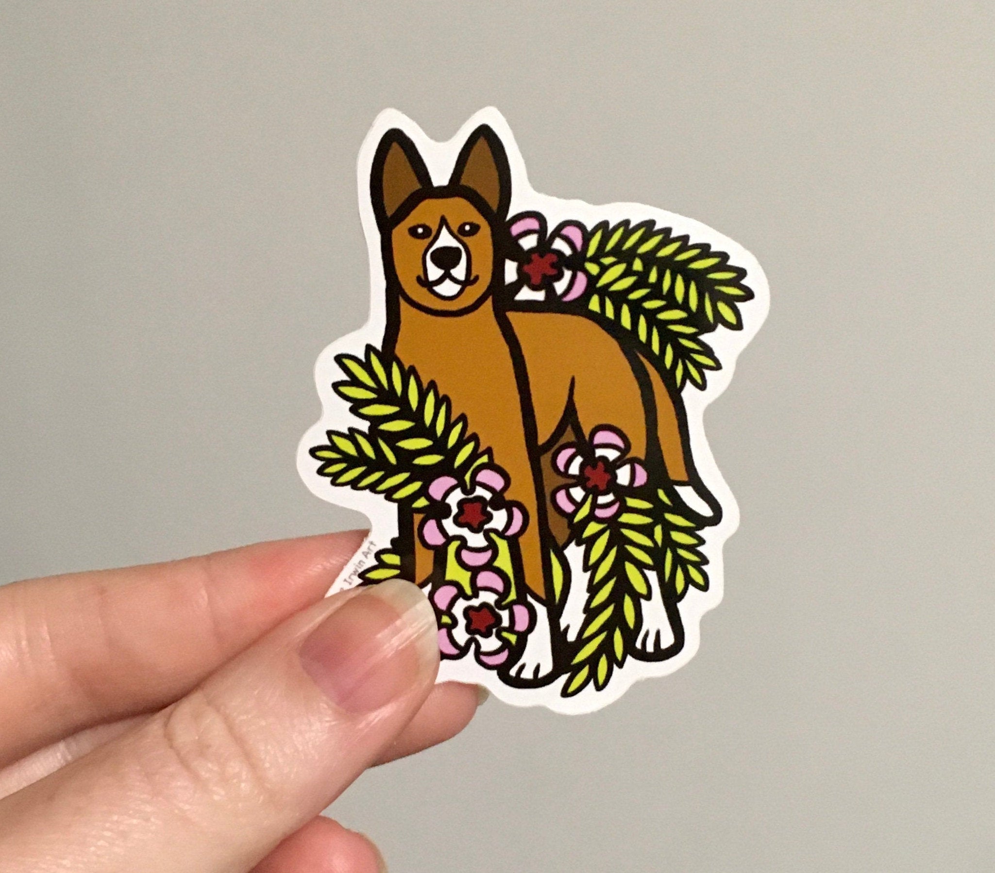 Dingo and Waxflower Vinyl Sticker – Jesse Irwin Art