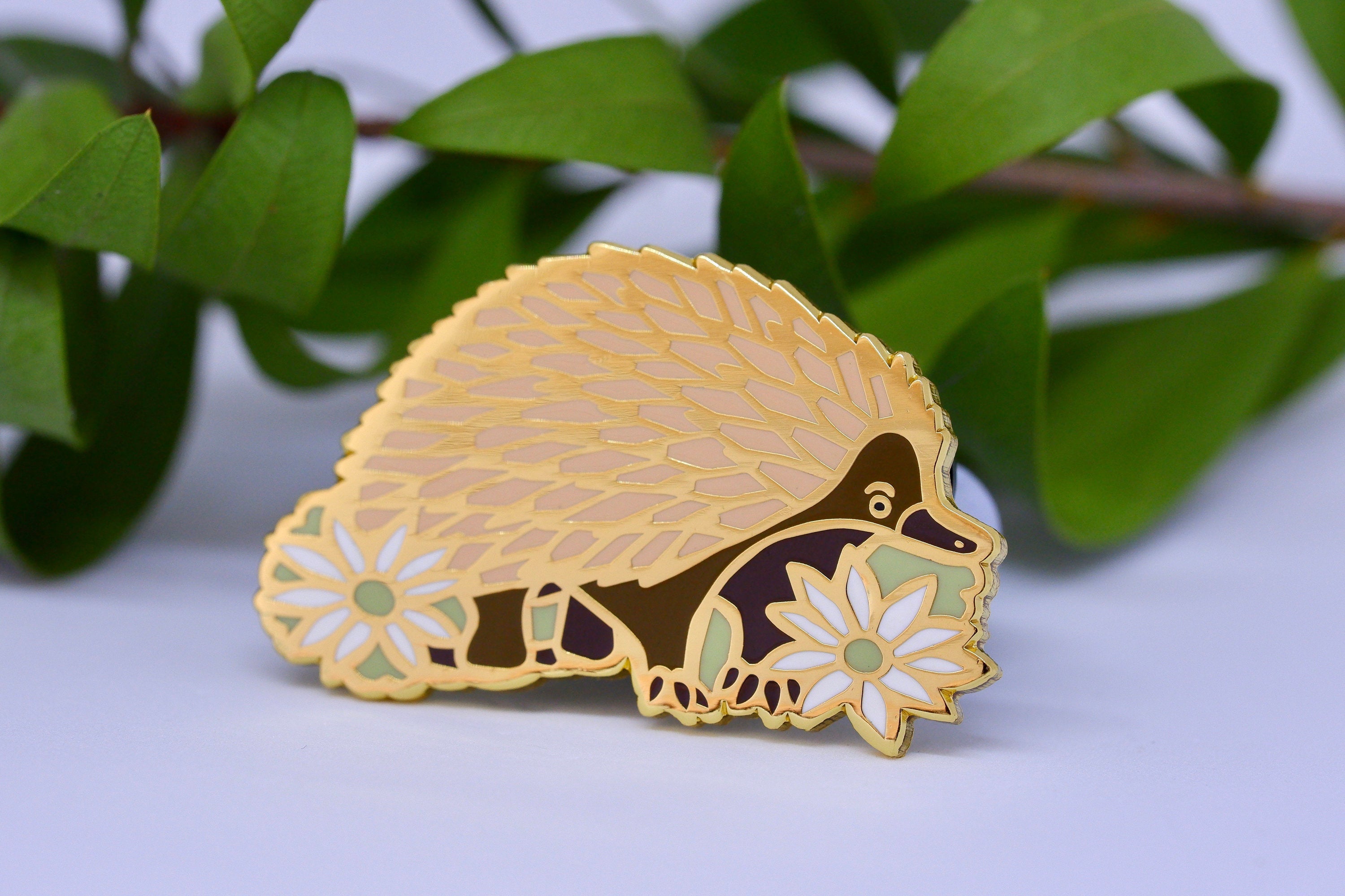 Echidna and Flannel Flower Hard Enamel Pin – Jesse Irwin Art
