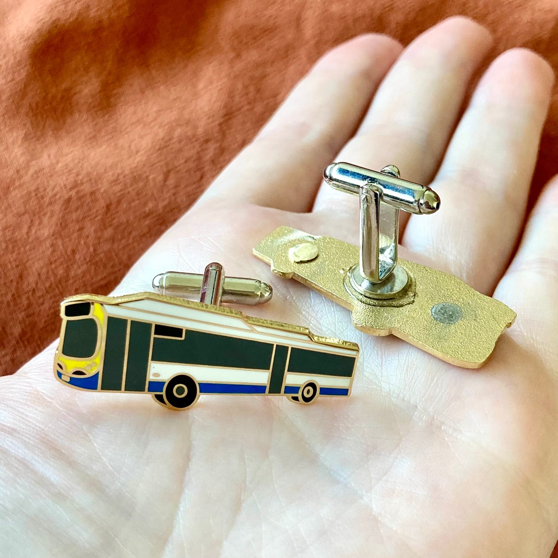 Brisbane Bus Hard Enamel Cufflinks – Jesse Irwin Art
