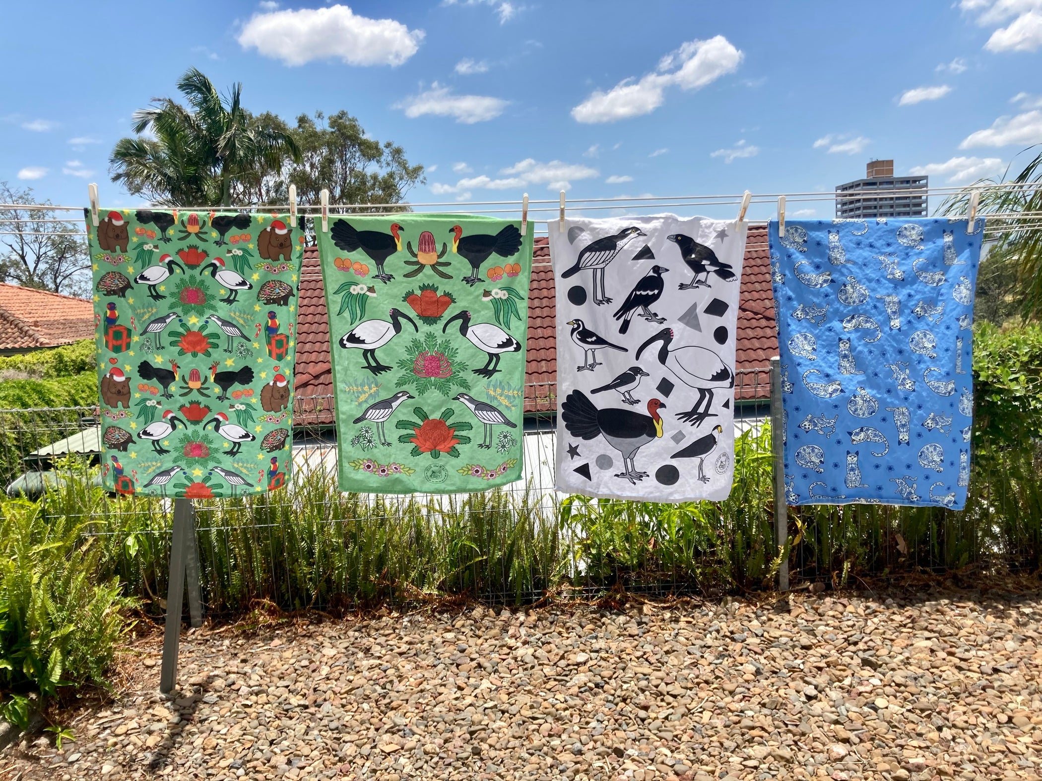 Aussie Christmas Tea Towel – Jesse Irwin Art
