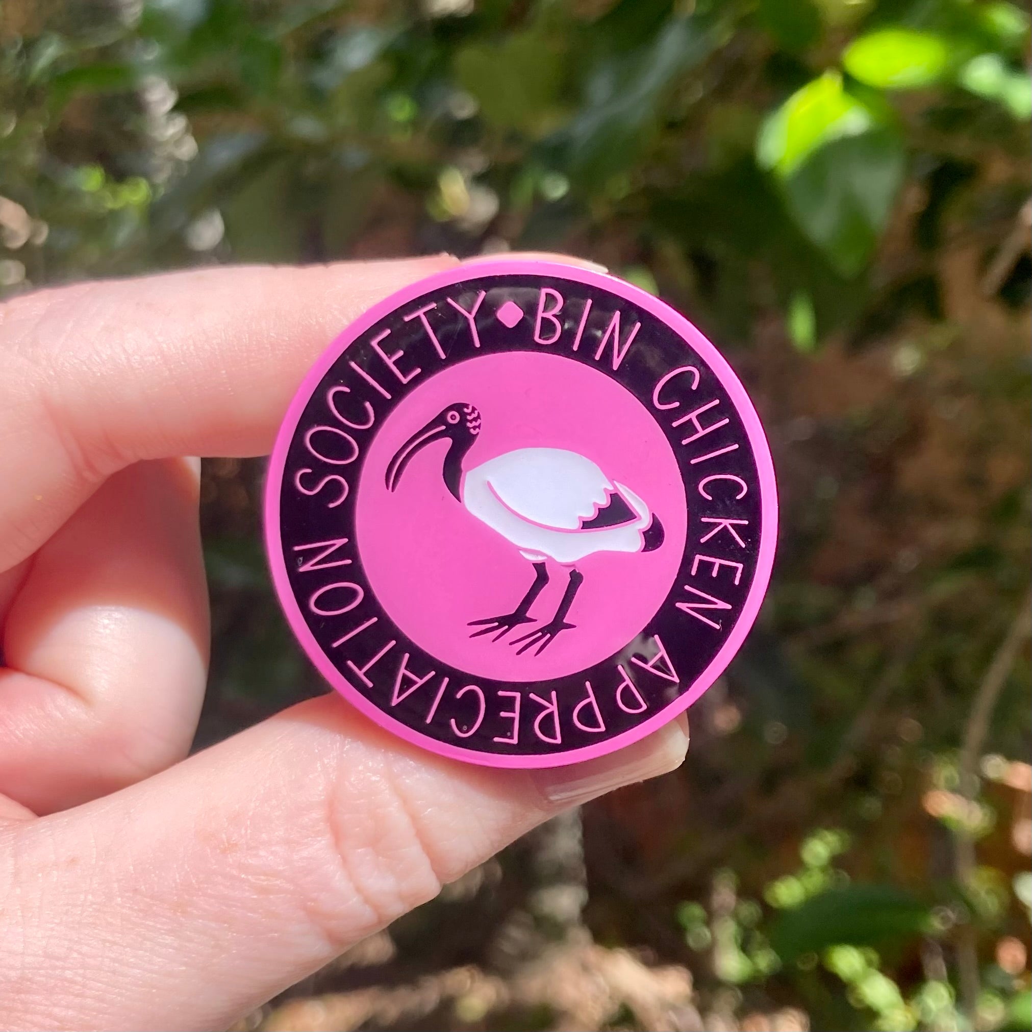 Bin Chicken Appreciation Society Enamel Pin – Jesse Irwin Art