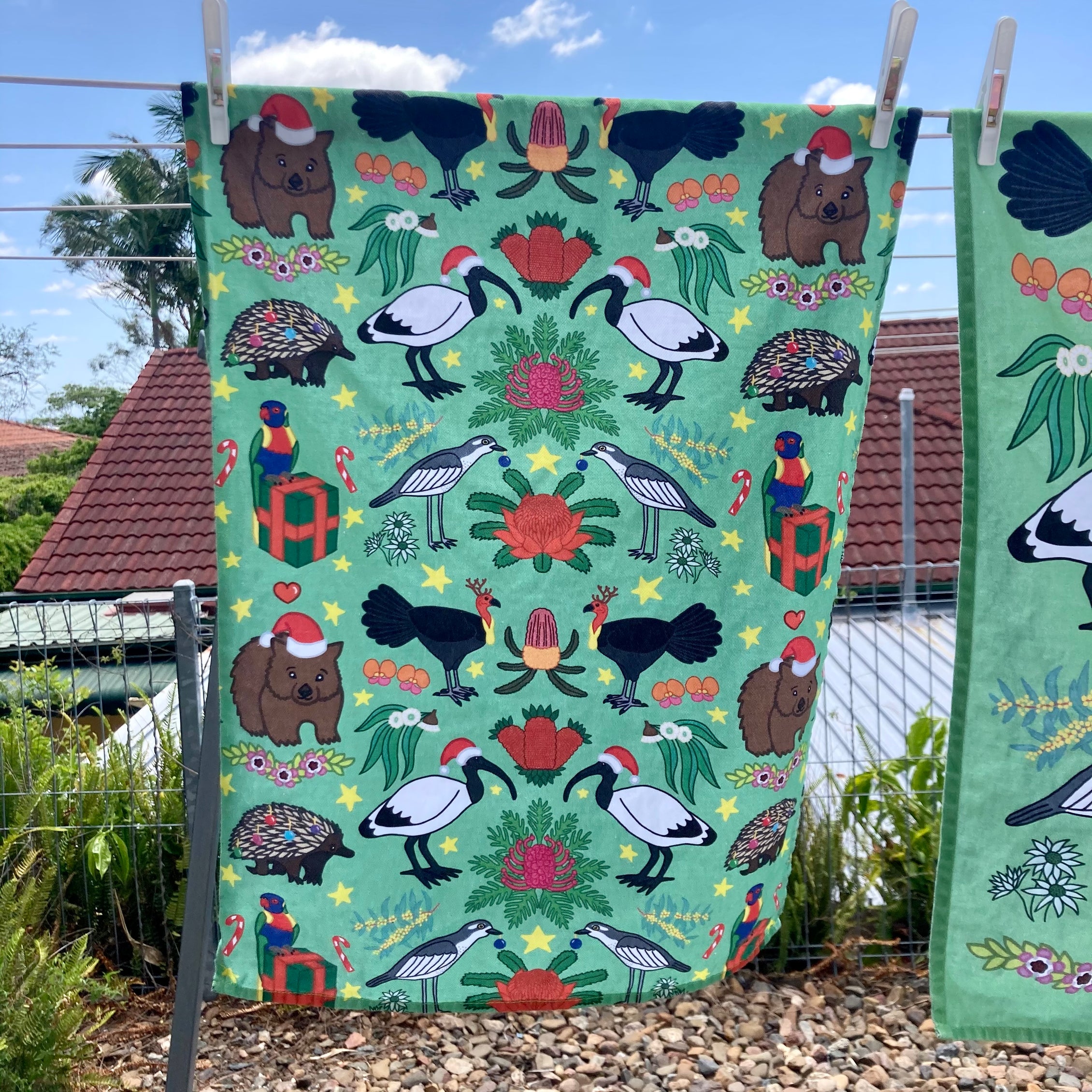 Aussie Christmas Tea Towel – Jesse Irwin Art