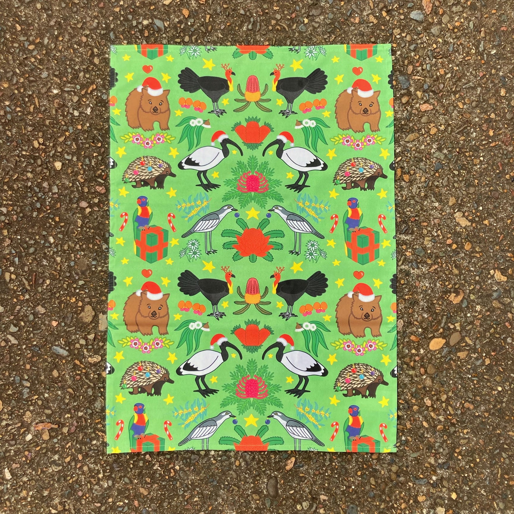 Aussie Christmas Tea Towel – Jesse Irwin Art